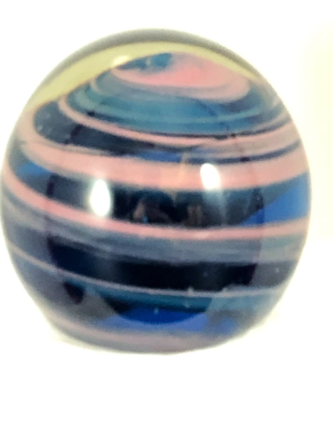 MDINA Glass Paperweight. C1970 Swirl Design Pink Green/blue - Etsy