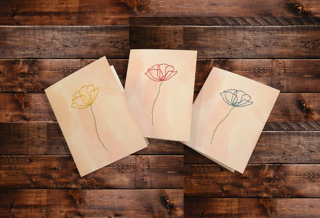 Spring Flowers Stationery Blank Note Card Set of 3 - Etsy