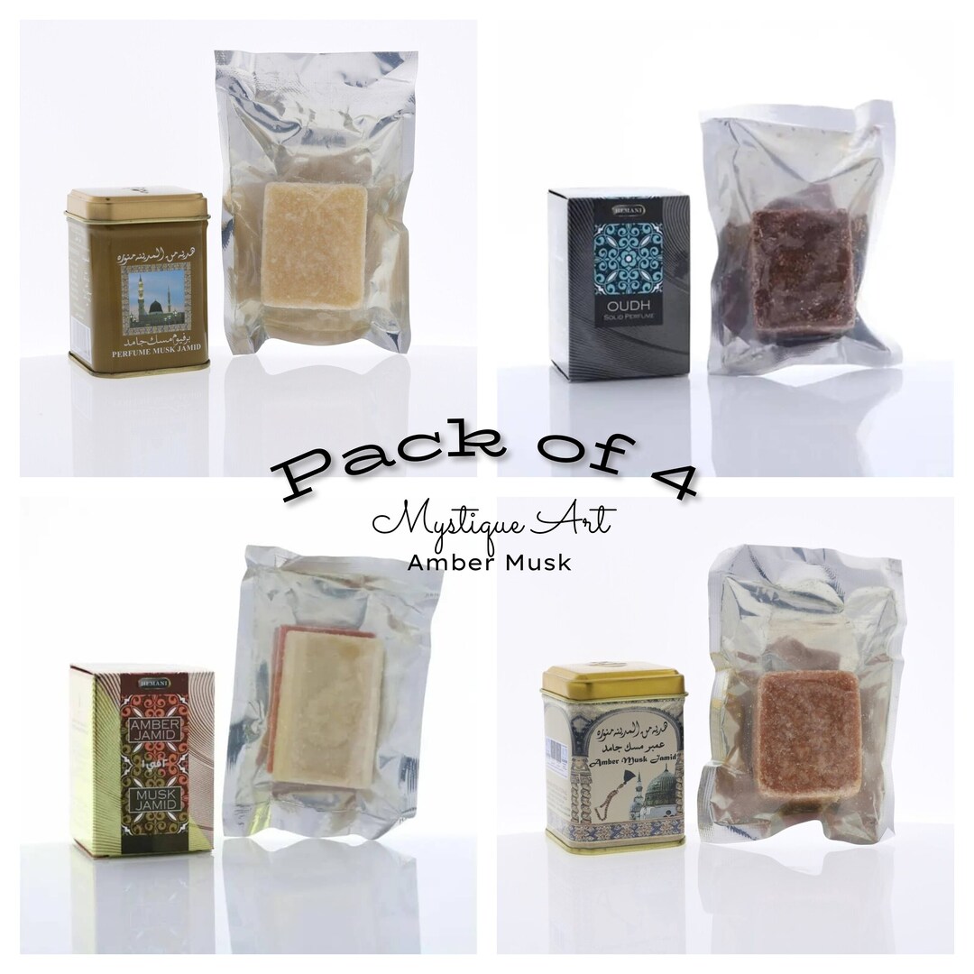 Pack of 4 Amber Musk Jamid , Perfume Musk Jamid , OUDH Solid Perfume ...