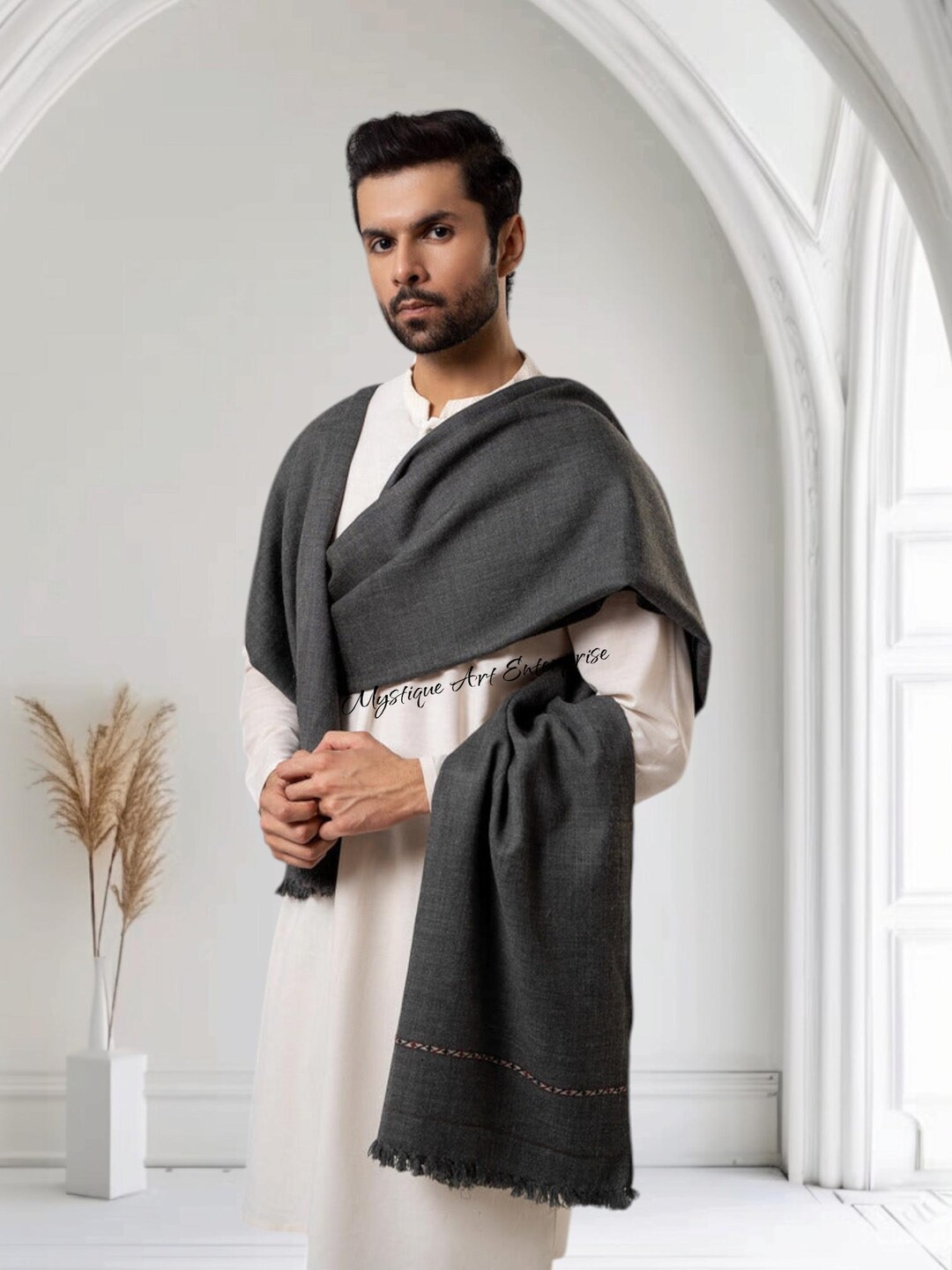 Premium Handmade Pure Wool Shawl Swati Kashgari Dhussa Shawl, Afgani ...