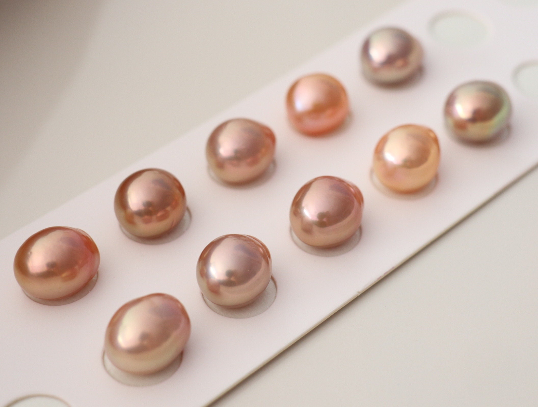 5 Pairs 11-12mm Paired Edison Pearls, Natural Color Freshwater Pearls ...