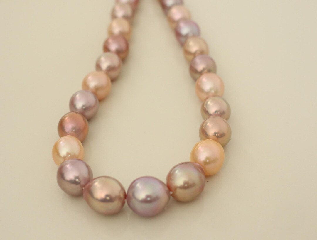 Multi-color Oval Edison Pearl Strand, 11-13mm Natural Color Freshwater ...