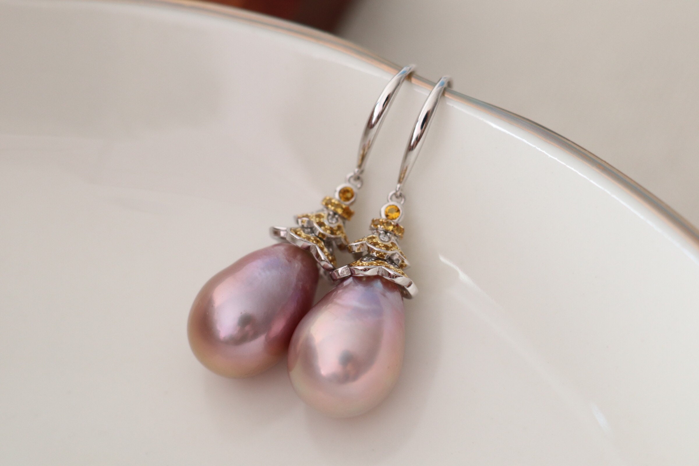 Pearl Earrings Pink Edison Pearl Earrings Pearl Jewelry - Etsy