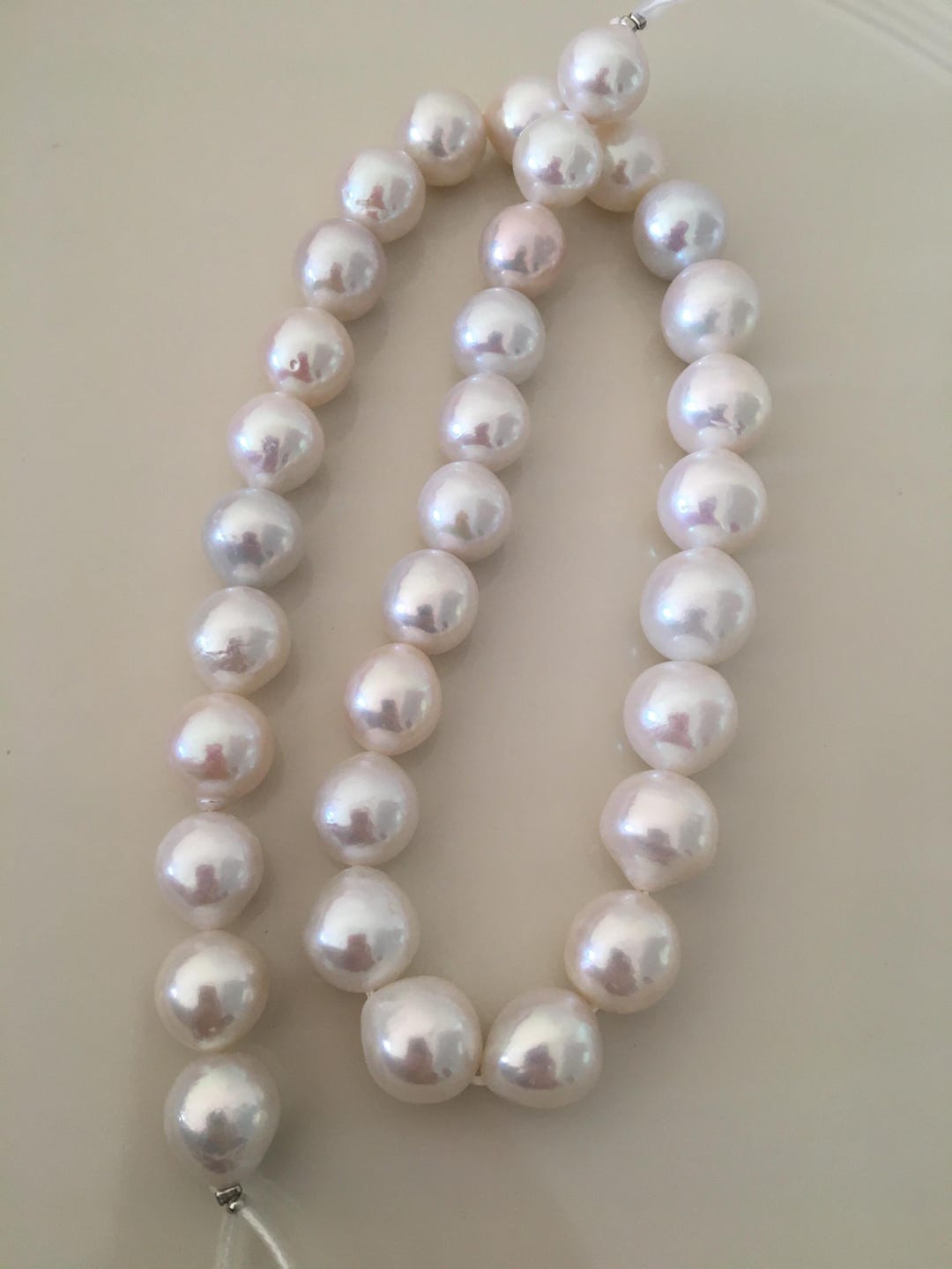 White Edison Pearl Strand, 11-12.8mm Freshwater Pearls. CS02 - Etsy
