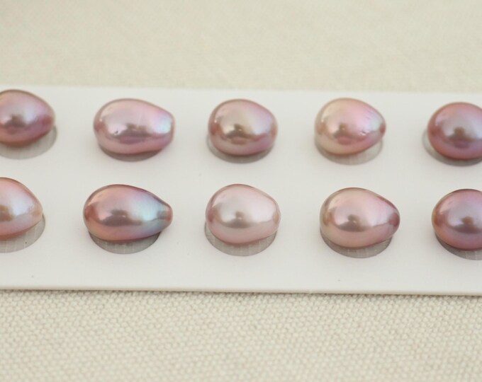 5 Pairs 10-11mm Edison Drop Oval Pearls, High Luster Natural Color ...