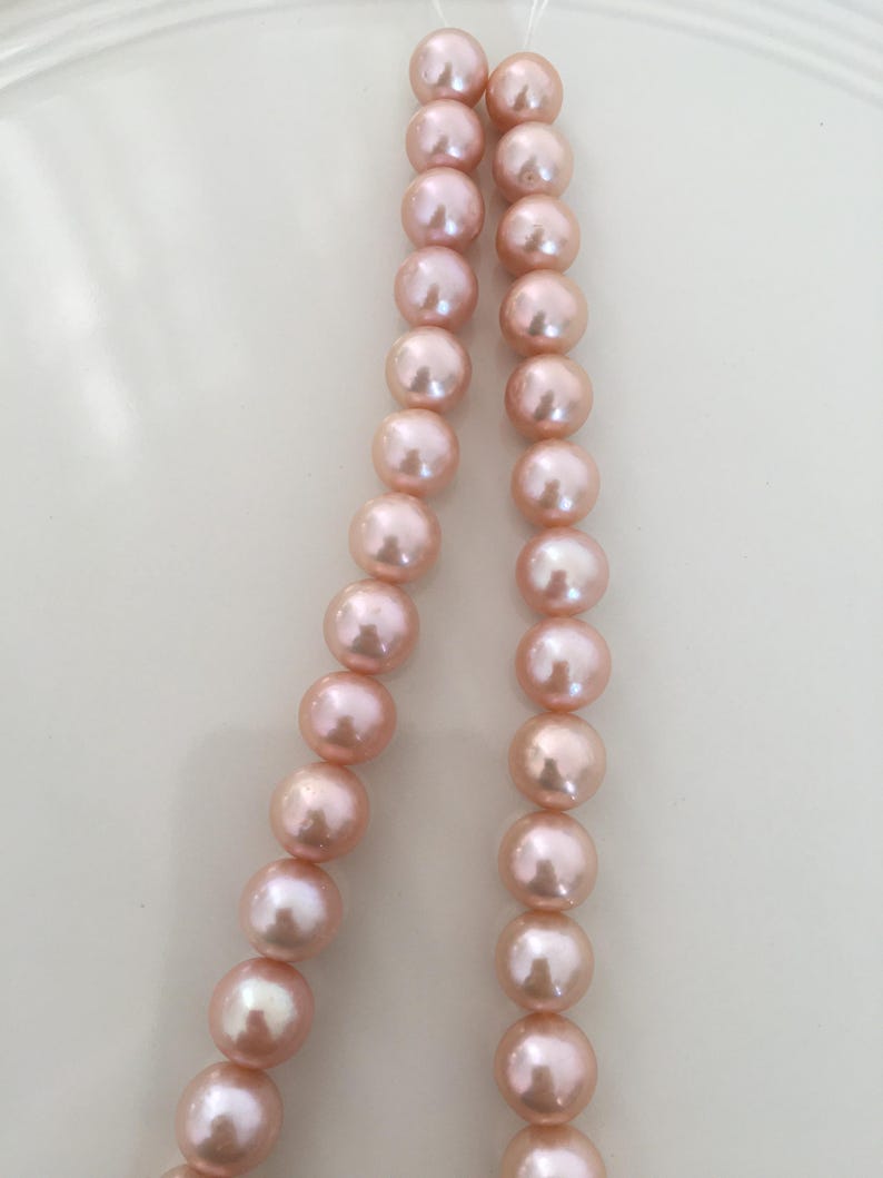 Natural Color Pink Edison Pearl Strand, 9-11mm High Luster Freshwater ...