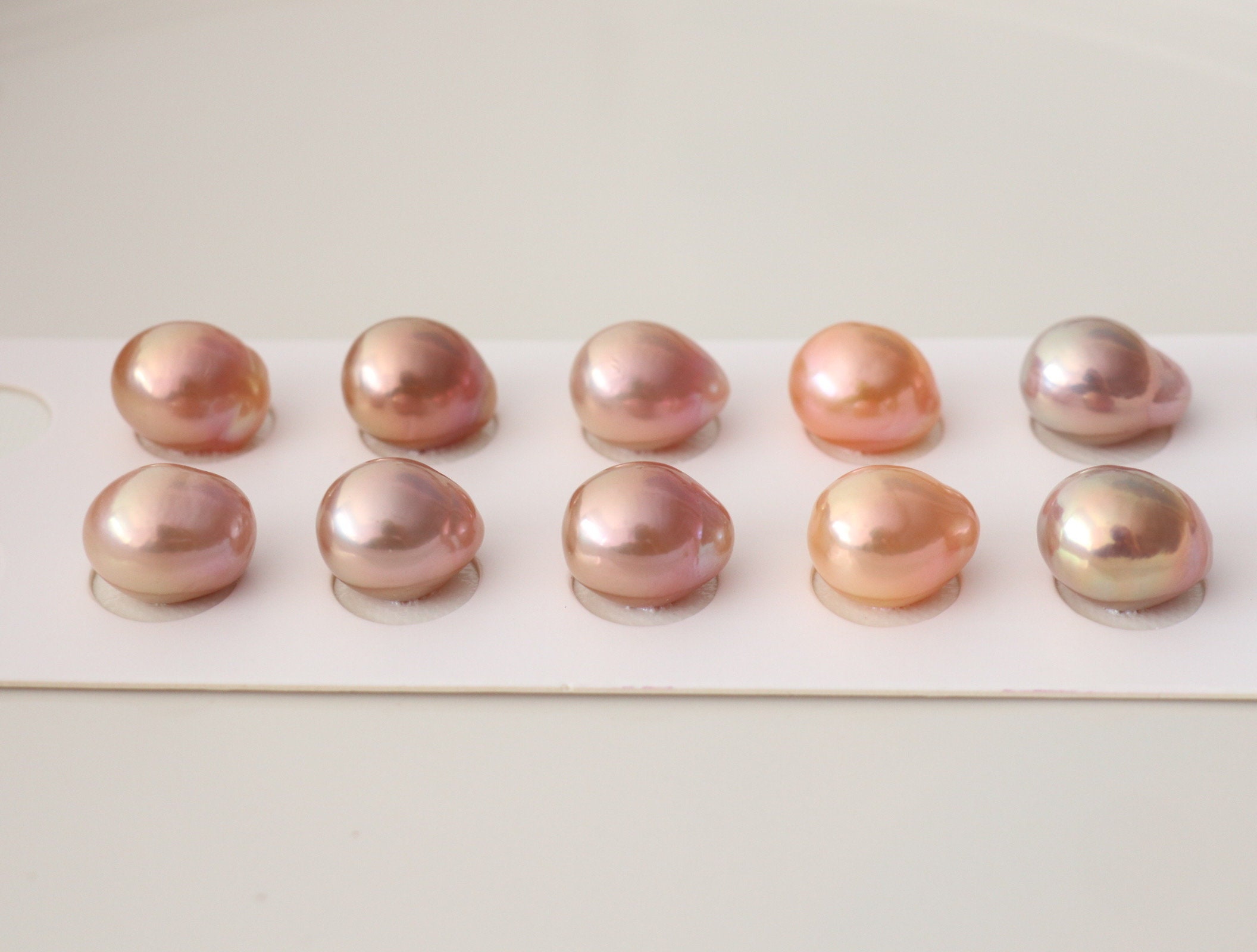 5 Pairs 11-12mm Paired Edison Pearls, Natural Color Freshwater Pearls ...