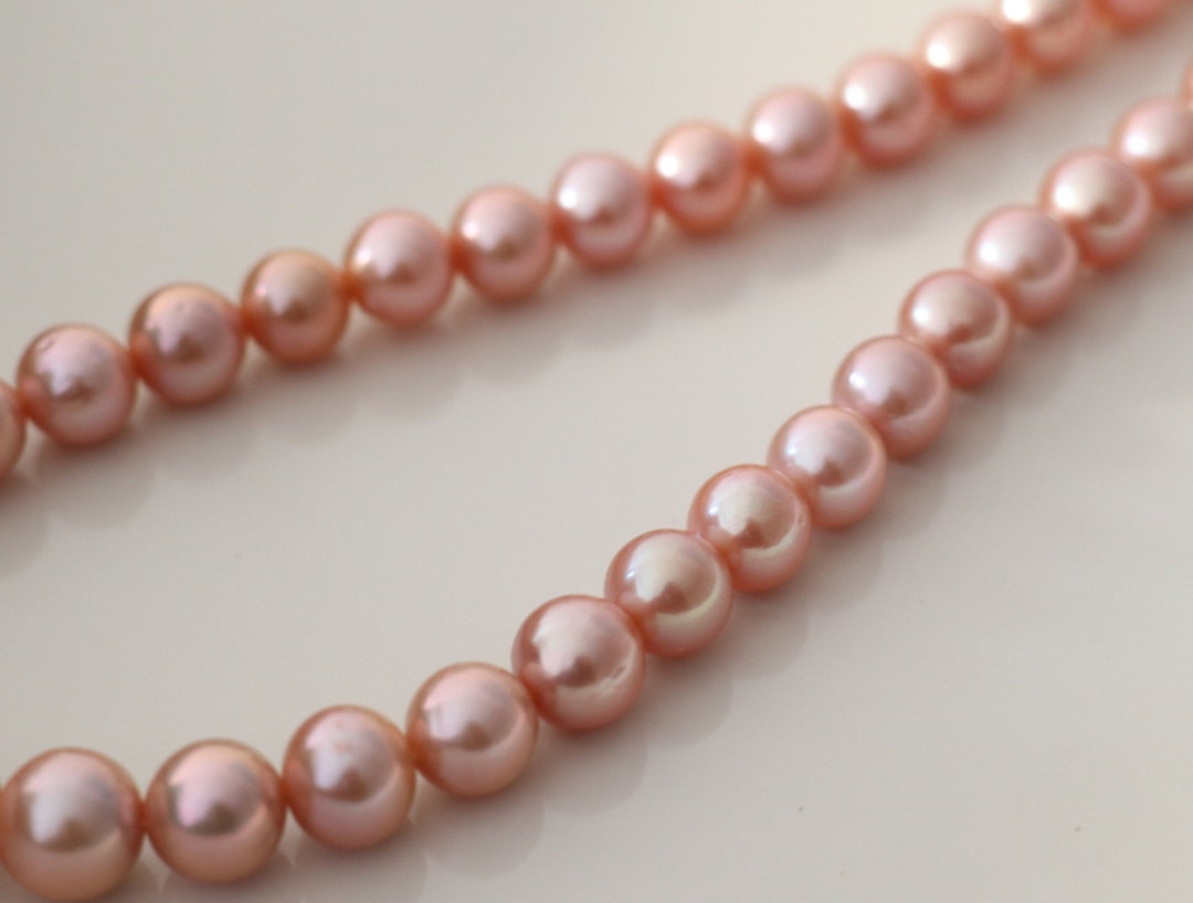 8-10mm Pink Edison Pearl Strand, High Luster Natural Color Pearl Strand ...