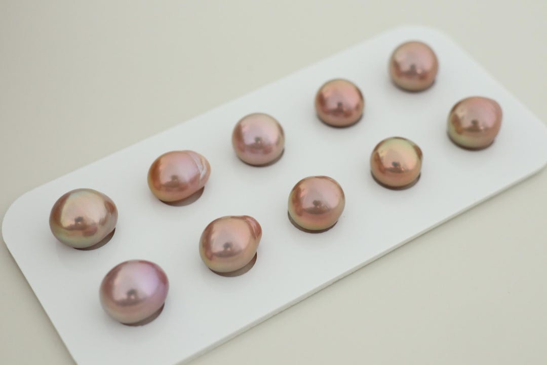 5 Pairs Edison Drop Pearls, Natural Color Freshwater Pearls (10.5-11 ...