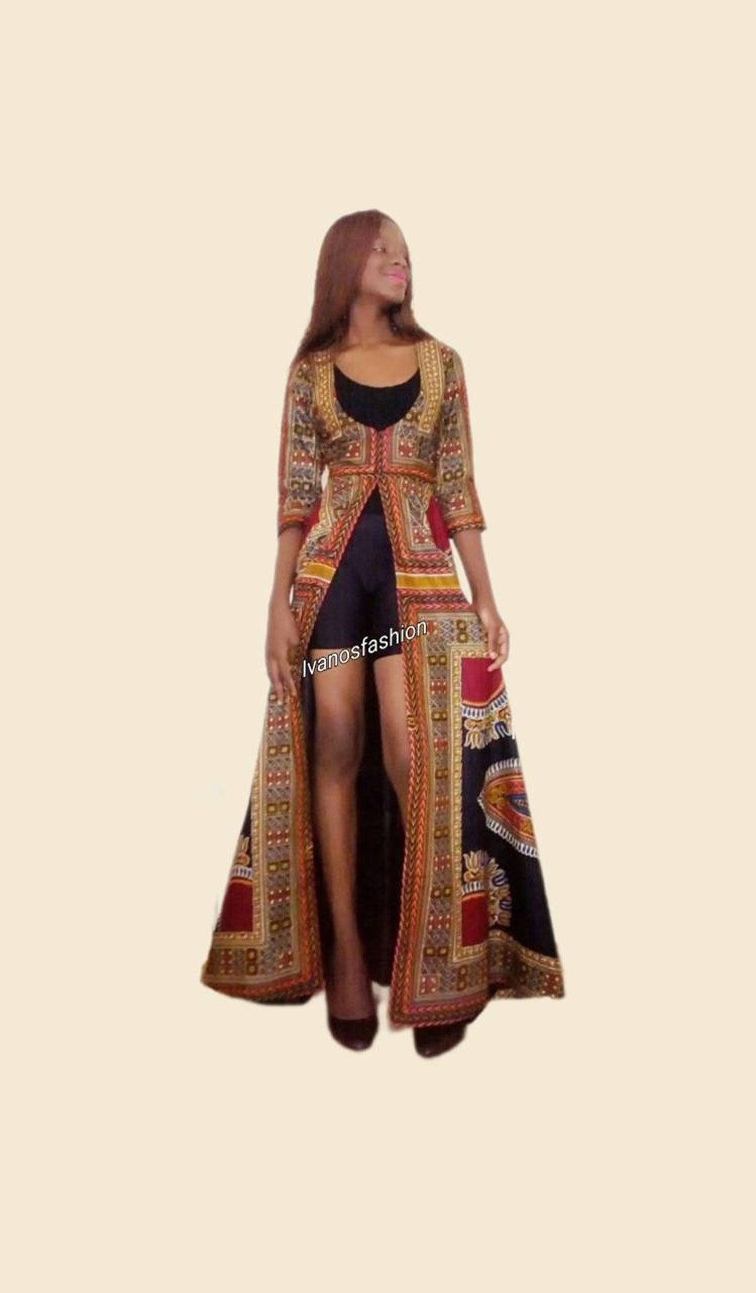 African Dashiki Jacket Dress, African Print Dress, African Clothing for ...