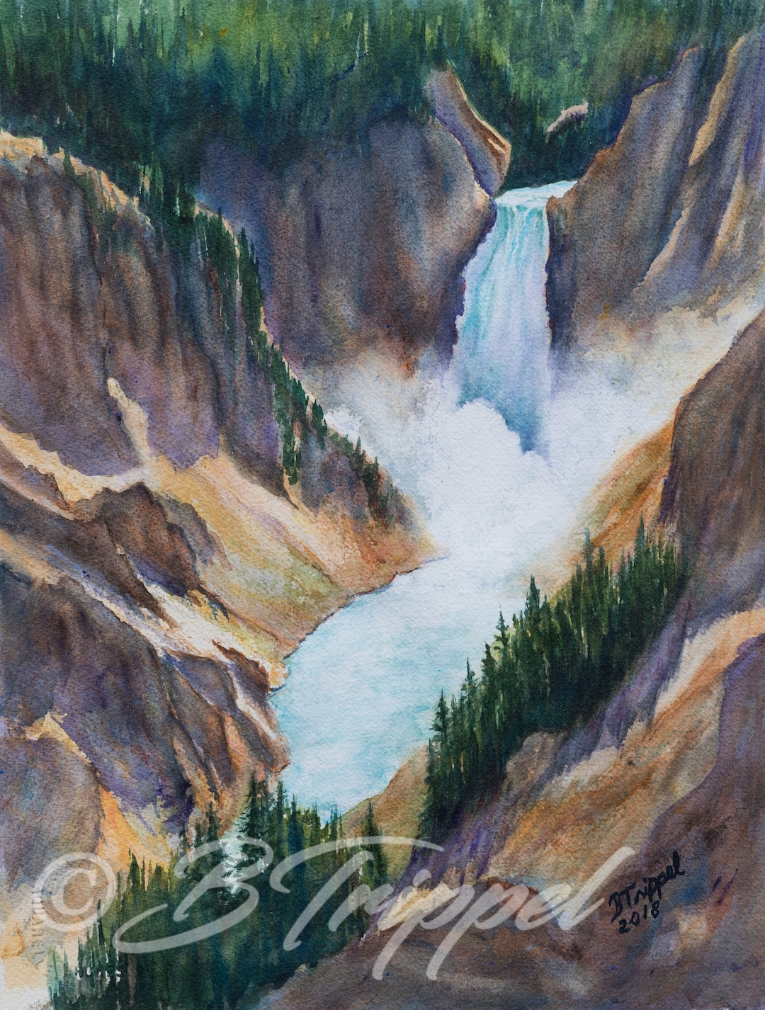 Yellowstone Falls yellowstone National Park Waterfall Landscape ...