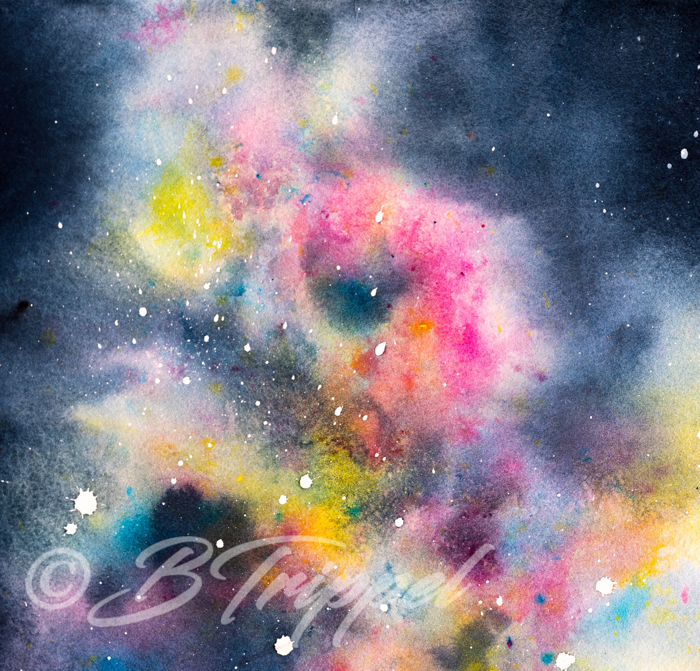 Nebula Beyond the Stars -- Celestial Galaxy Space Watercolor Print From ...