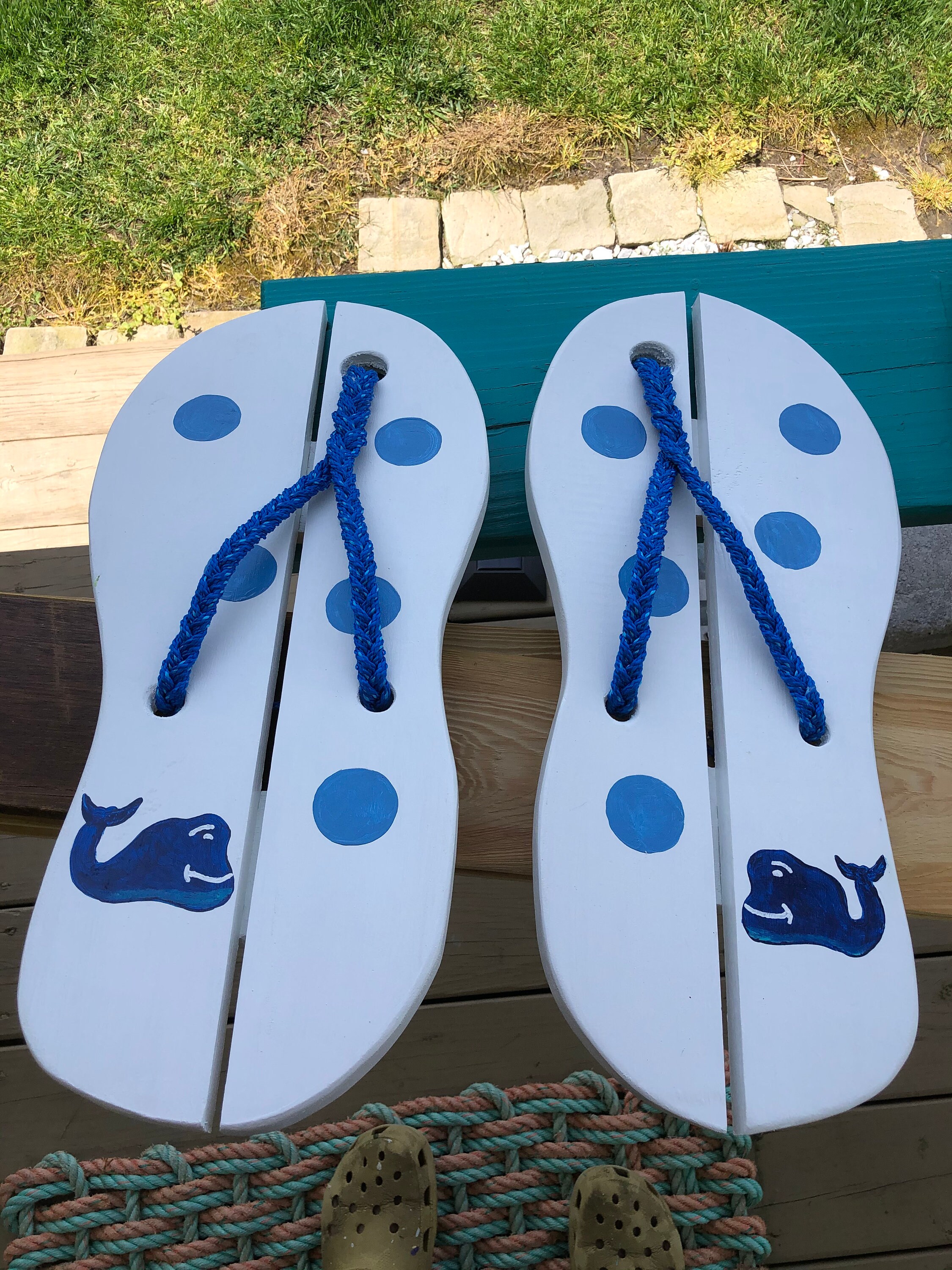 Flip Flop Shutters/wall Hanging Hand Painted Additional Art Options - Etsy