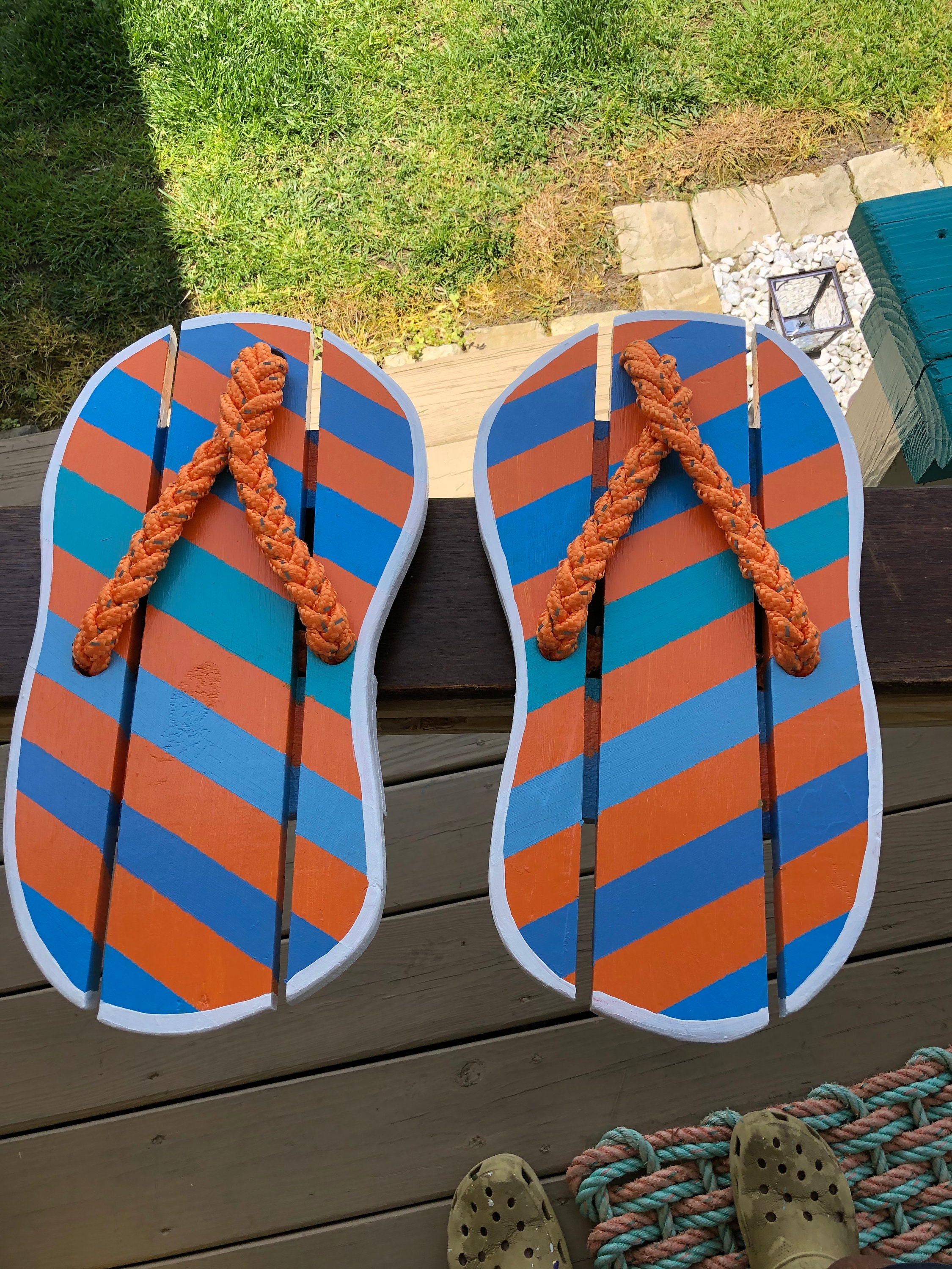 Flip Flop Shutters/wall Hanging Hand Painted Additional Art Options - Etsy