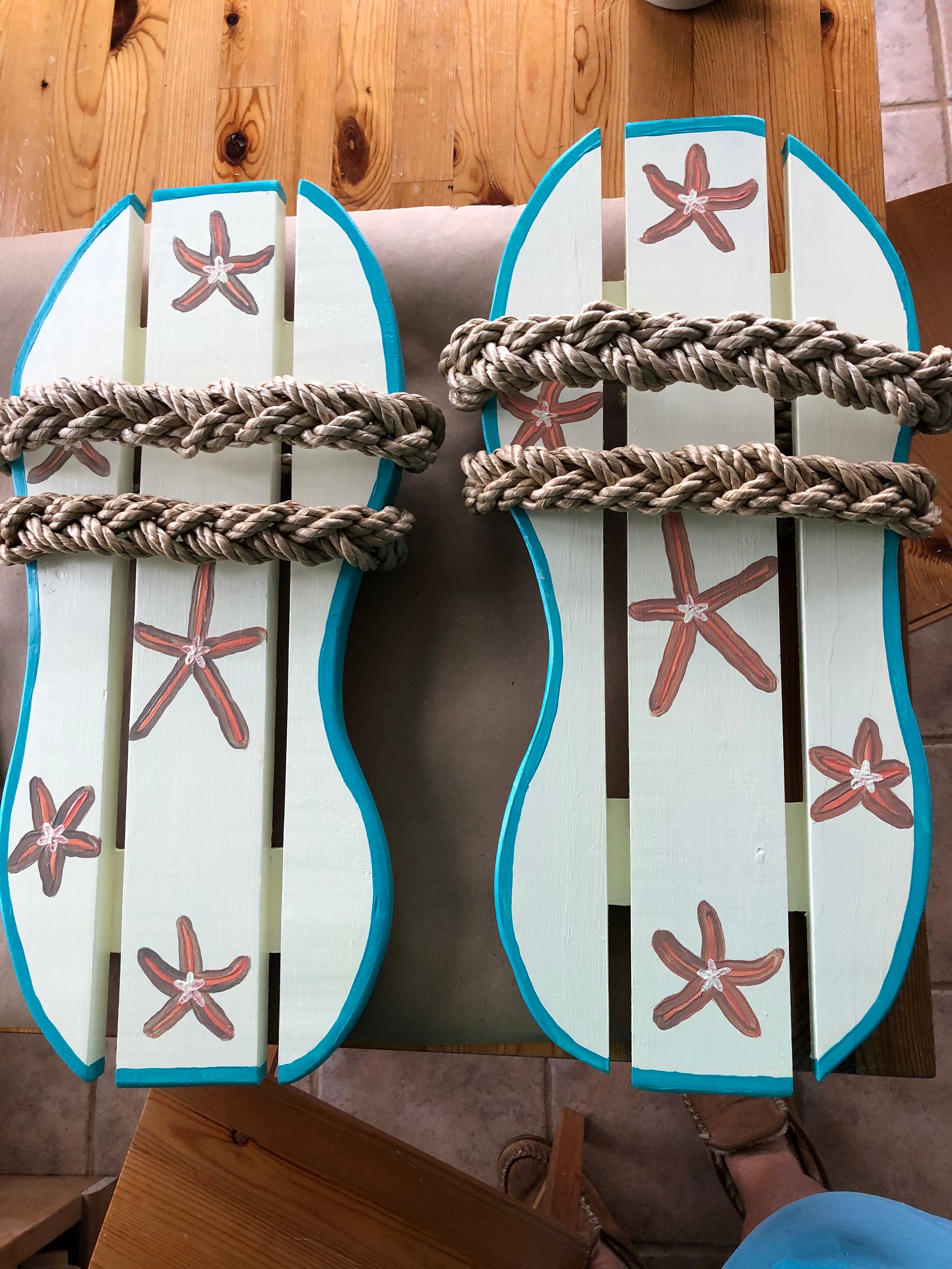 Flip Flop Shutters/wall Hanging Hand Painted Additional Art Options - Etsy