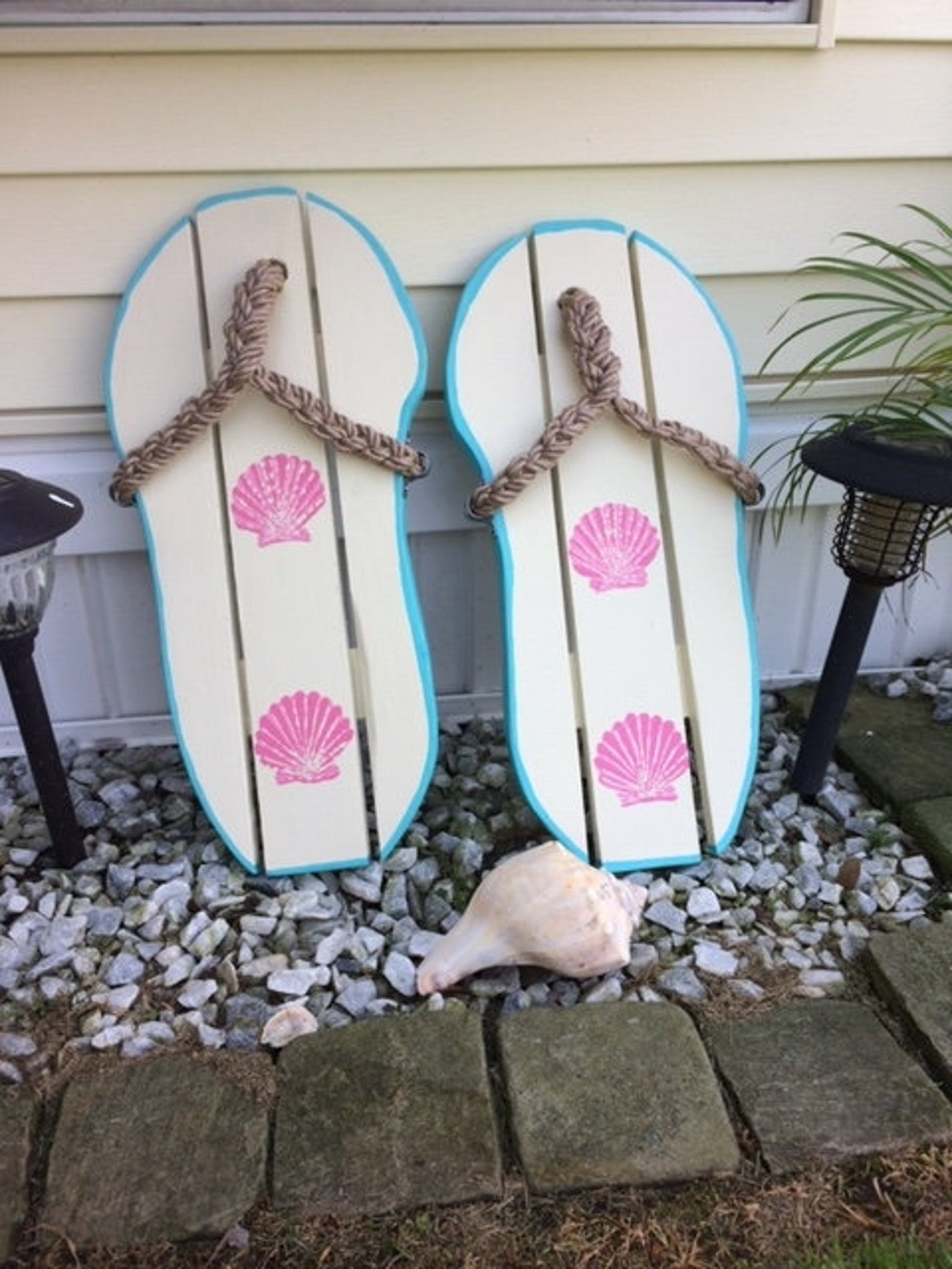 Flip Flop Shutters/wall Hanging Hand Painted Additional Art Options - Etsy