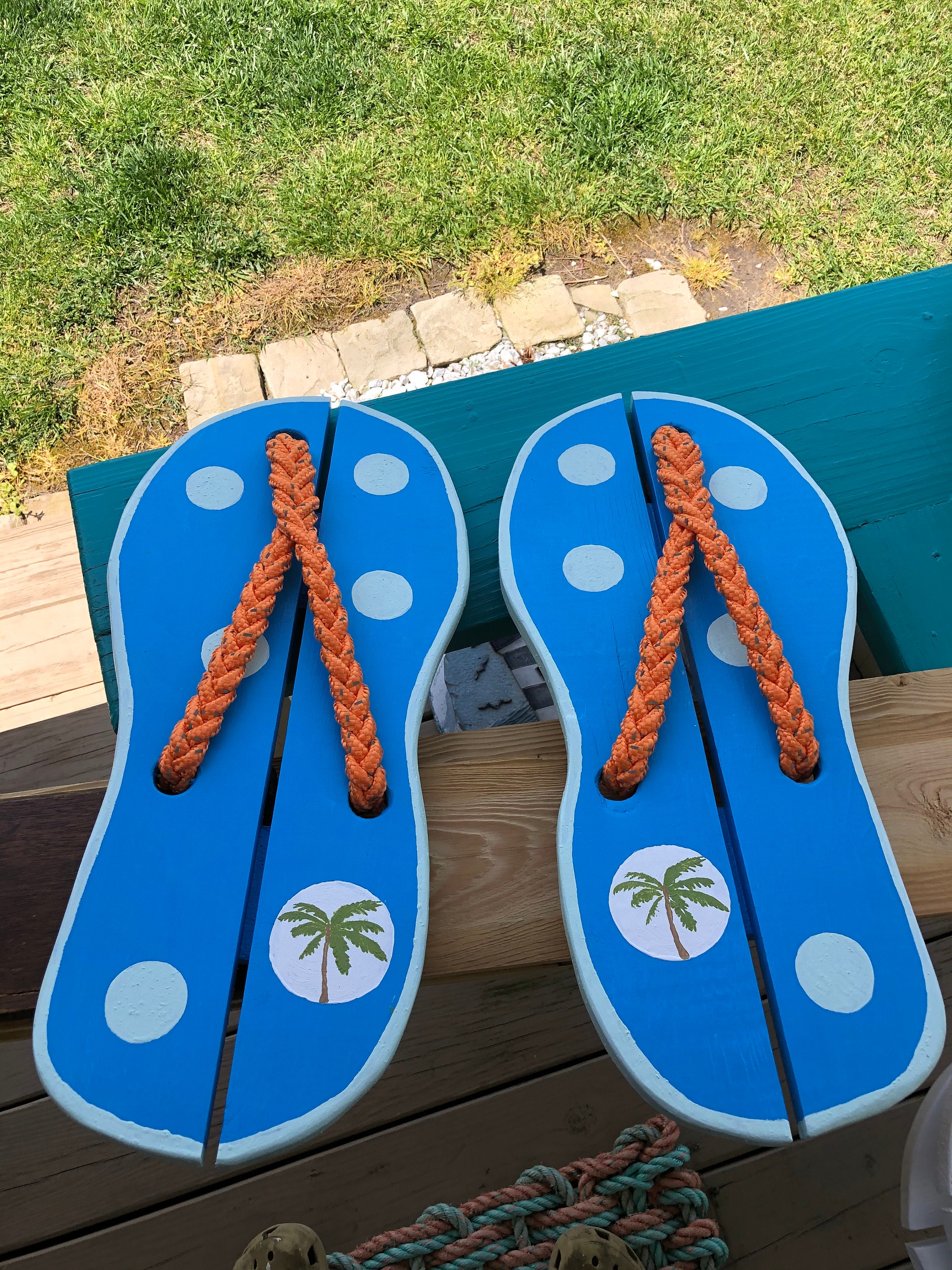 Flip Flop Shutters/wall Hanging Hand Painted Additional Art Options - Etsy