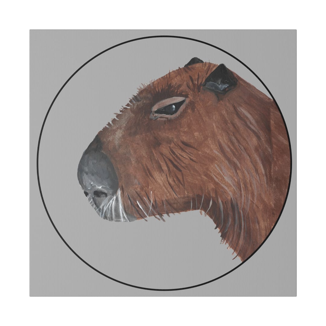 Capybara on Canvas, Capybara Art on Canvas, Capybara Head Art, Capybara ...