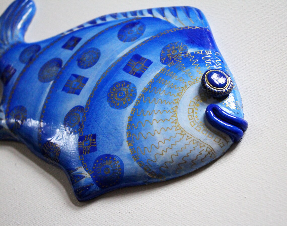 Decor Fish Wall, Decorative Fish Painted by Hand, Fish Wall Hanging ...