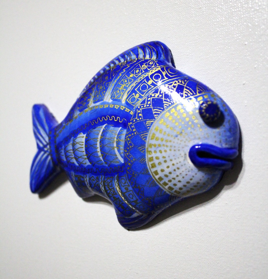 Decorative Fish Painted by Hand, Decor on the Wall, Hand Painted Fish ...