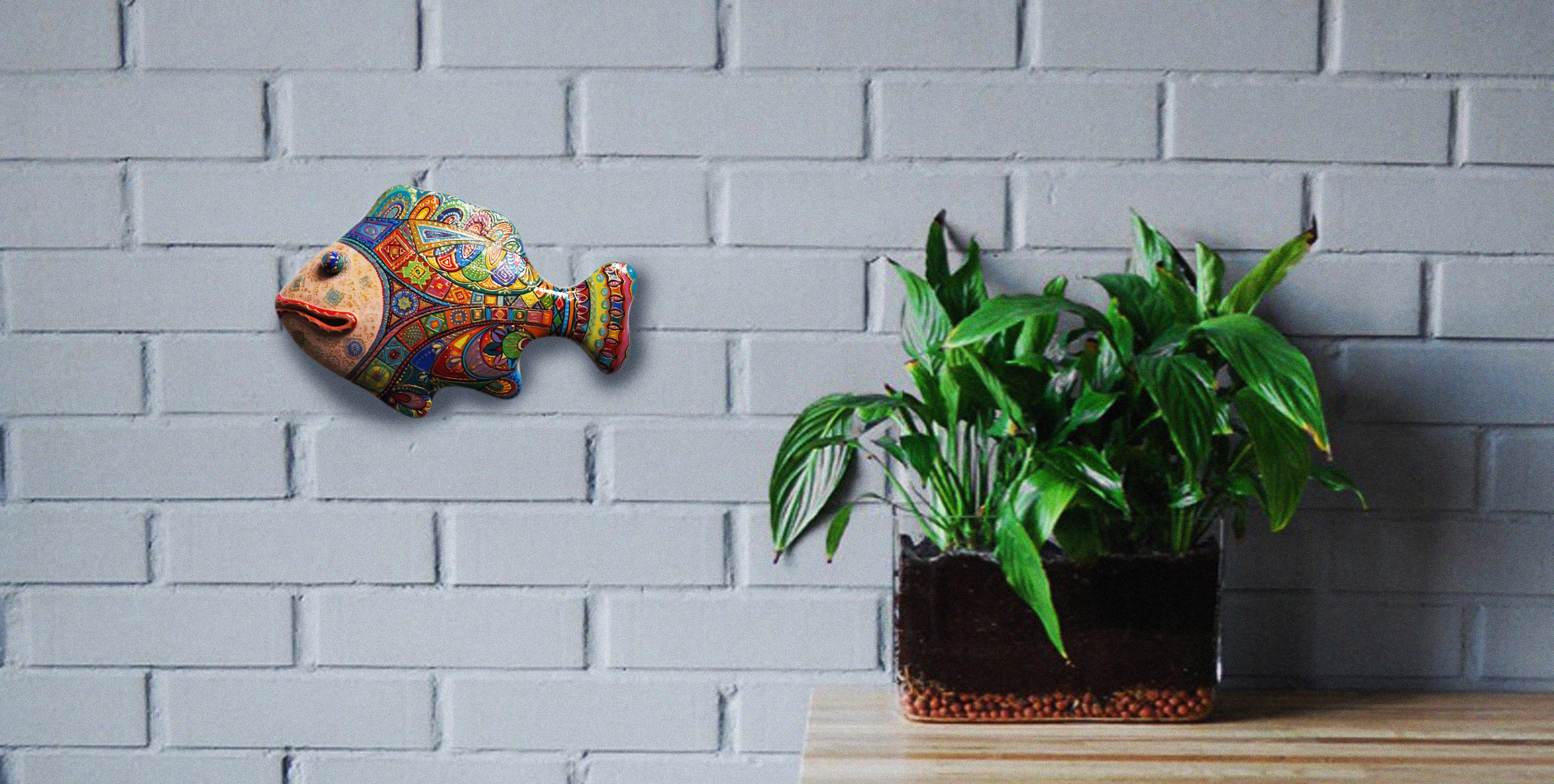 Decor Fish Wall, Decorative Fish Painted by Hand, Fish Wall Hanging ...