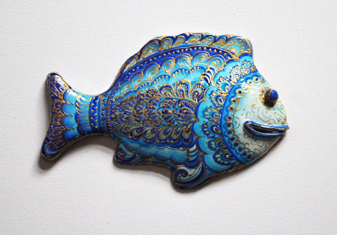Decor Fish Wall, Decorative Fish Painted by Hand, Fish Wall Hanging ...