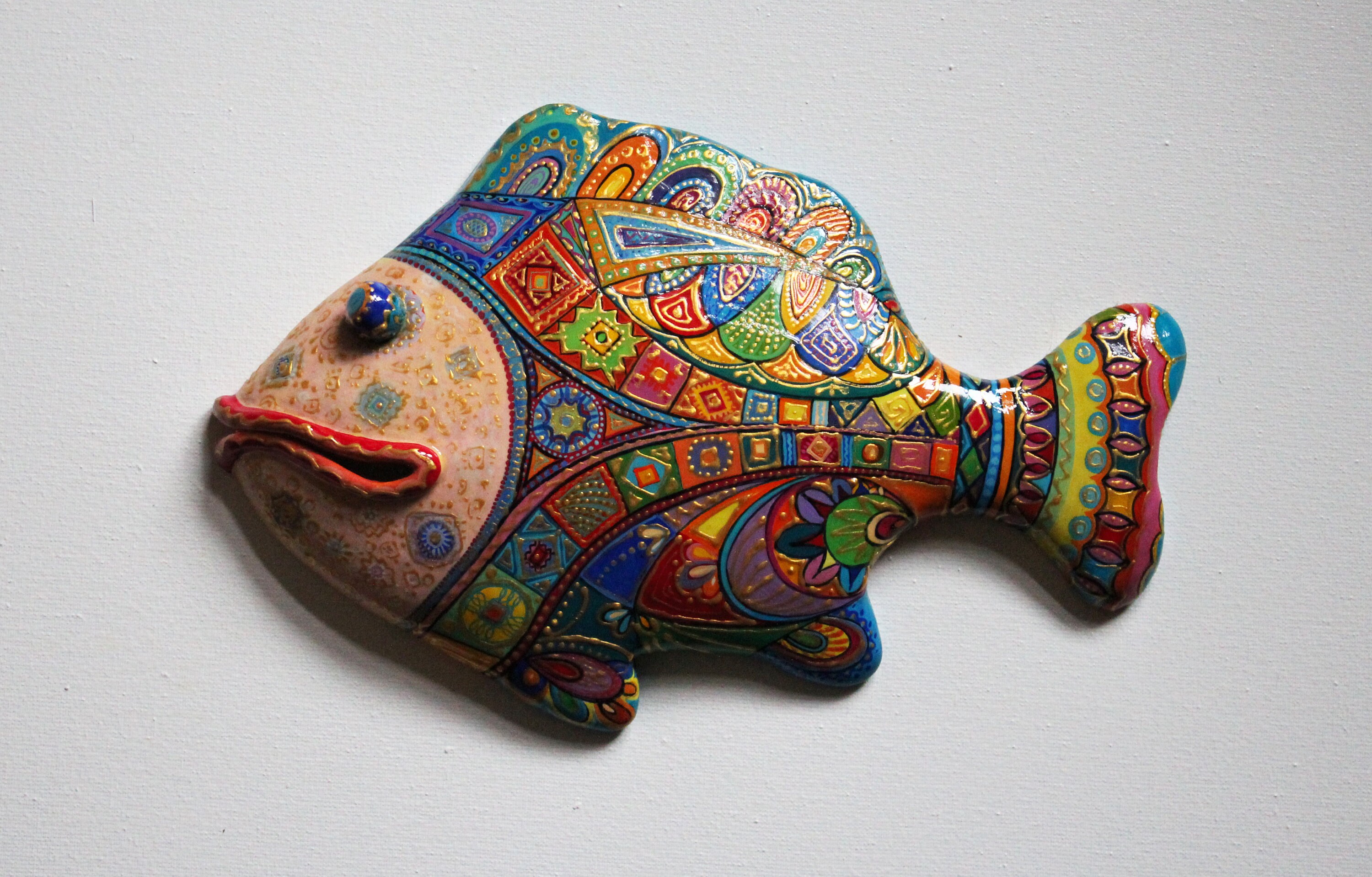 Decor Fish Wall, Decorative Fish Painted by Hand, Fish Wall Hanging ...
