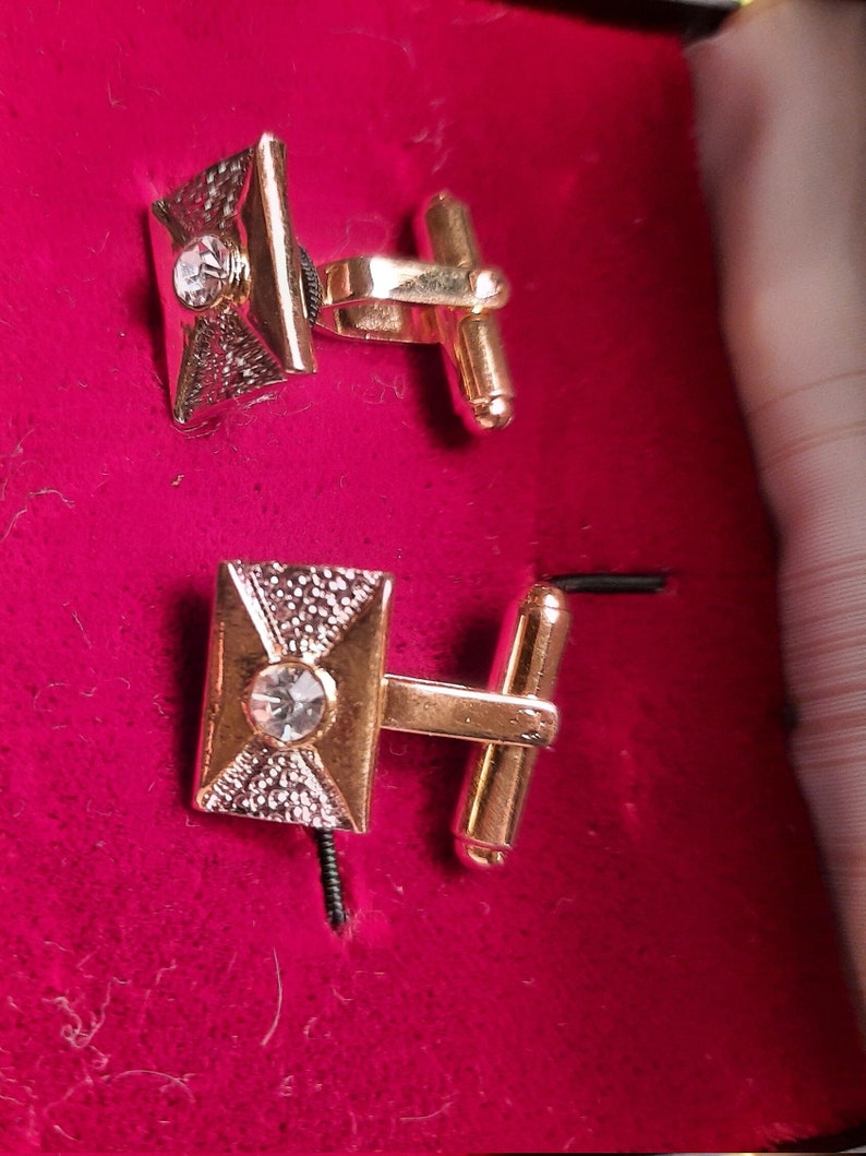 Vintage Diamond Cufflinks - Etsy