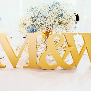 Freestanding Letters Wedding Table Decor Set, Wooden Letters Engagement ...