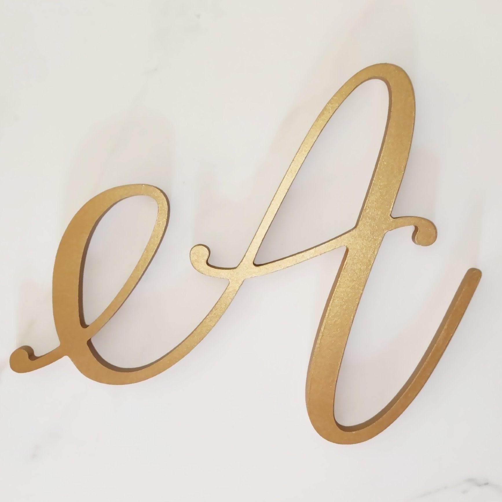 Custom Script Initial Letter for Wall - Wooden Decorative Monogram ...