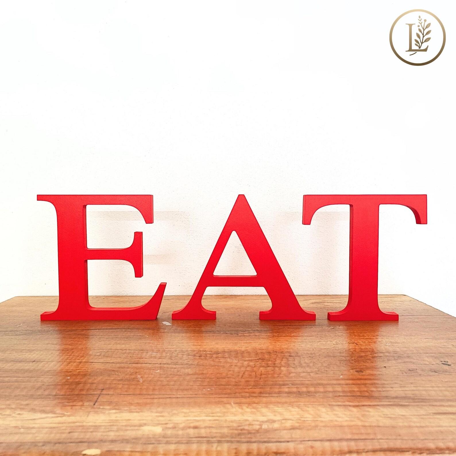 EAT Wooden Letters: Farmhouse Kitchen Shelf Decor - Etsy