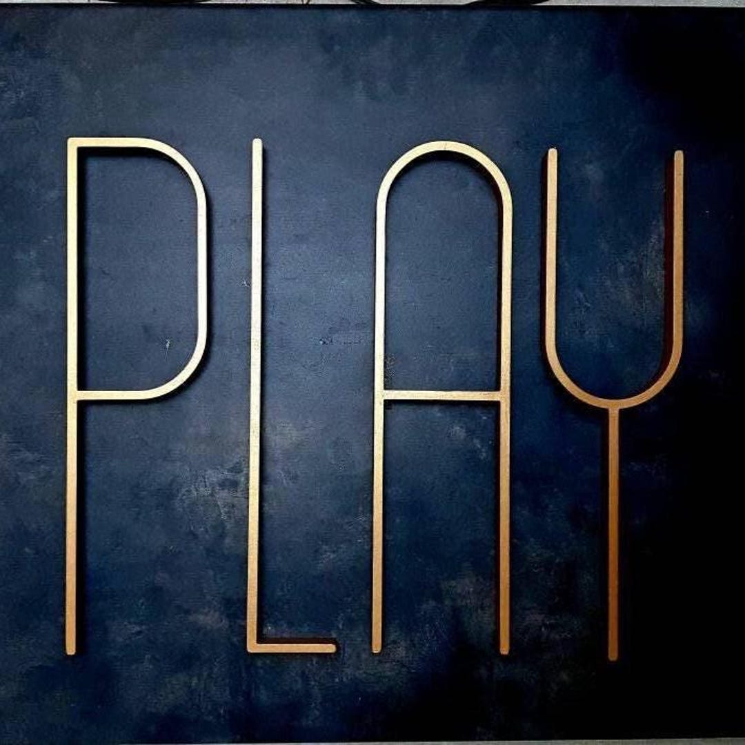 Modern Wooden PLAY Letters - Large Playroom Wall Decor - Minimalist ...