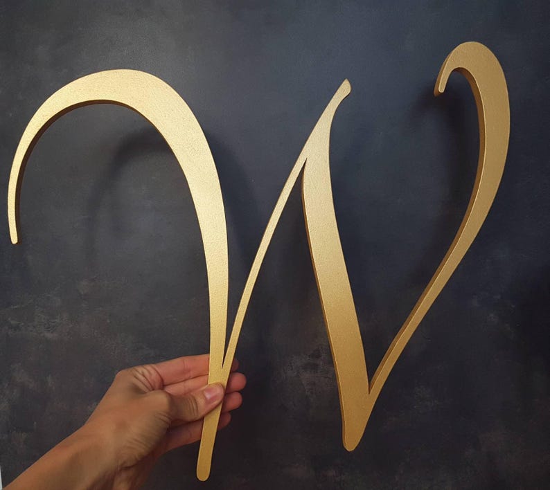 Large Gold Wooden Letter for Wall – Decorative Home, Dorm or Party ...