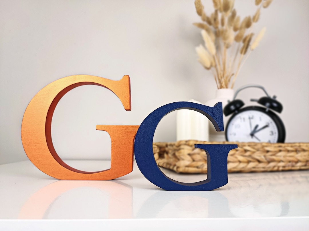 SHIPS NEXT DAY Freestanding Letter G Decor, 3d Wood Block Letter ...