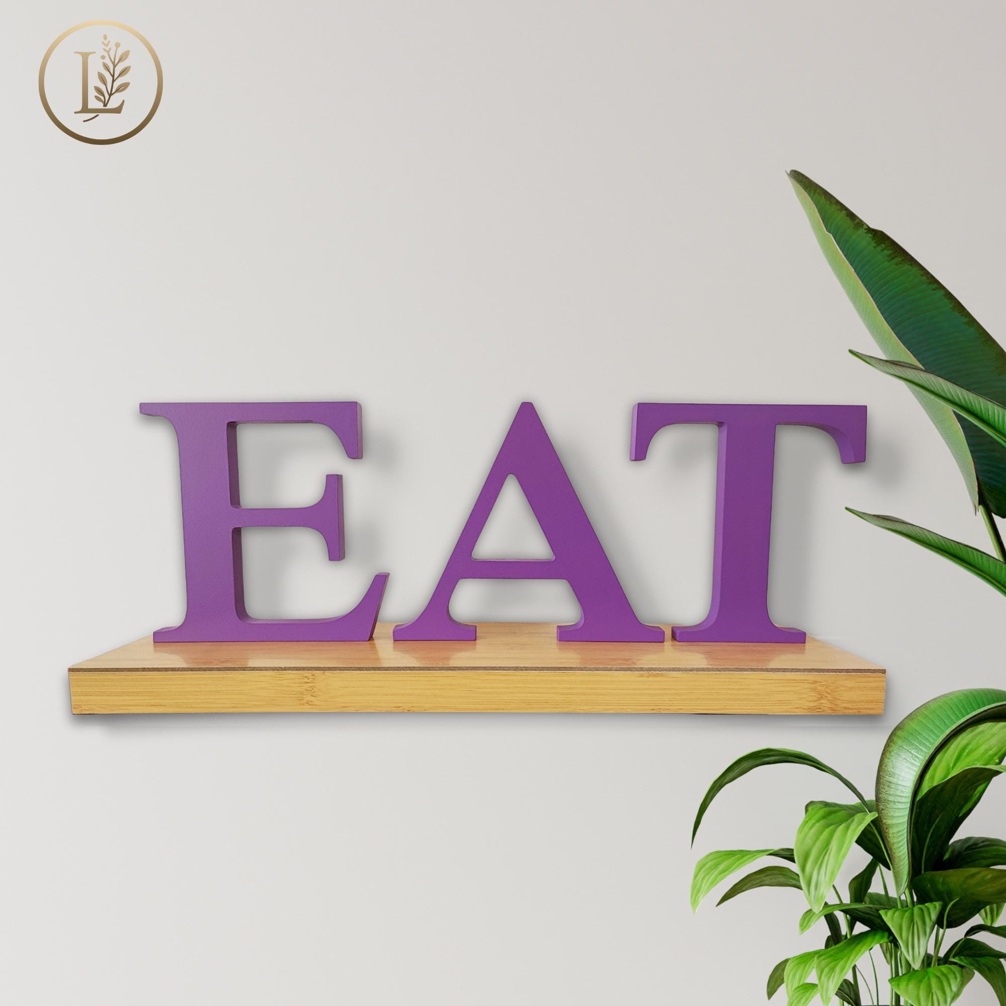 EAT Wooden Letters: Farmhouse Kitchen Shelf Decor - Etsy