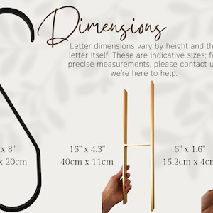 Large Wooden Letters for Wall Mid Century Modern Decor, Elegant Wedding ...