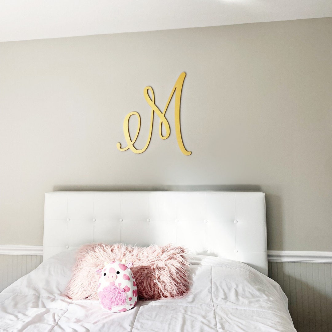 Personalized Wooden Monogram Letter Above Bed Decor Handcrafted Custom ...