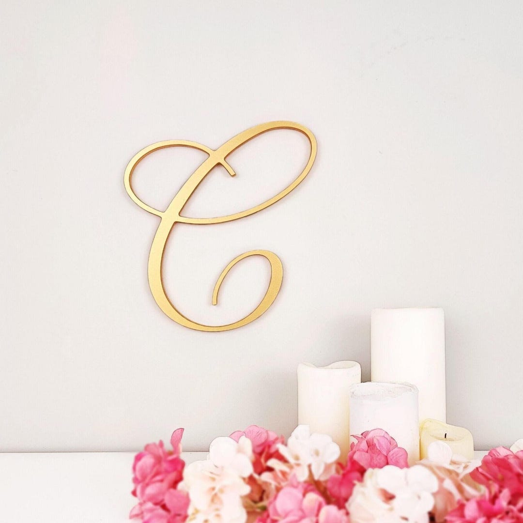 Cursive Wooden Name Letter: Custom Wall Decor, Birthday Gift - Etsy