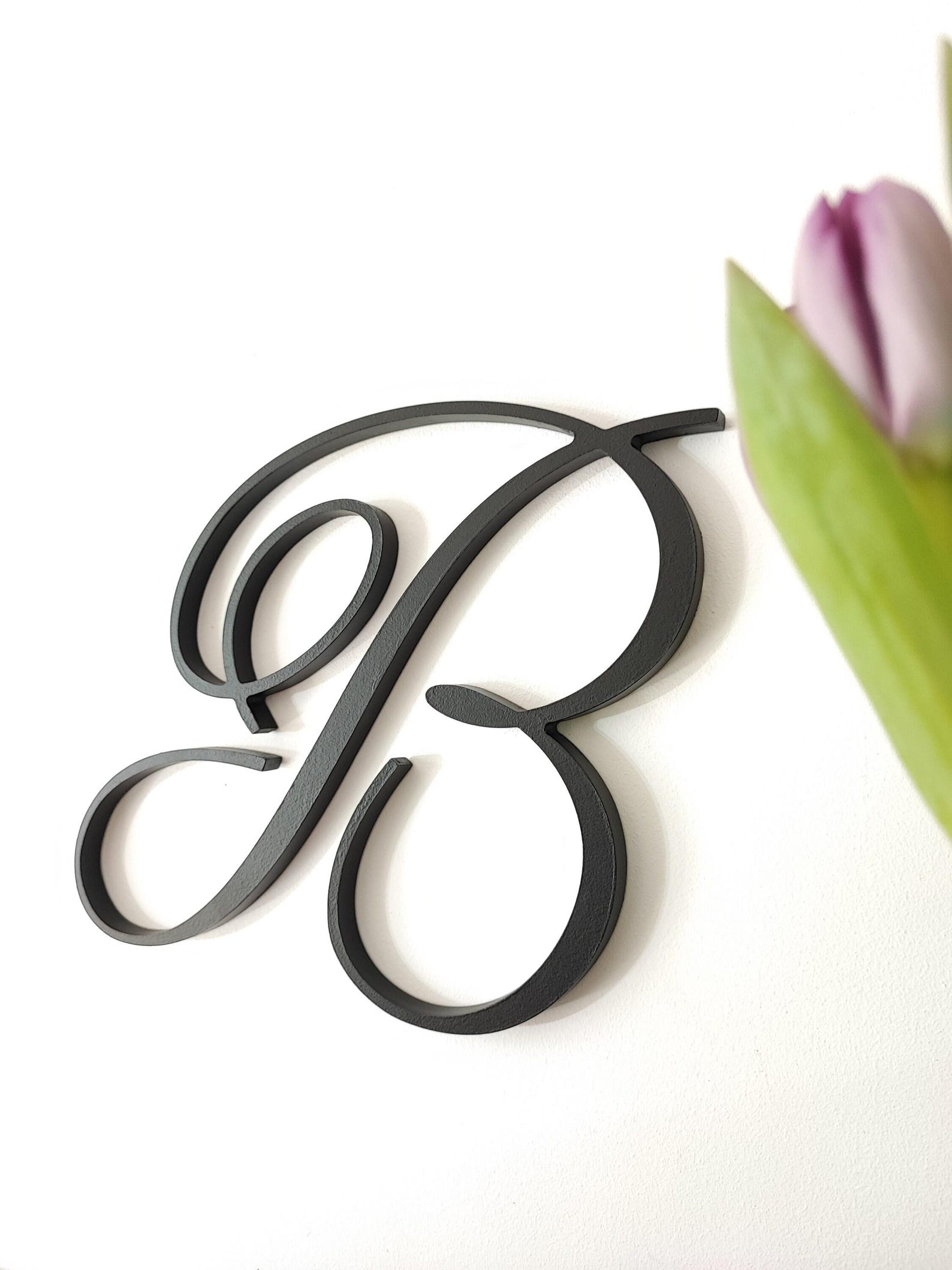 Custom Script Initial Letter for Wall - Wooden Decorative Monogram ...