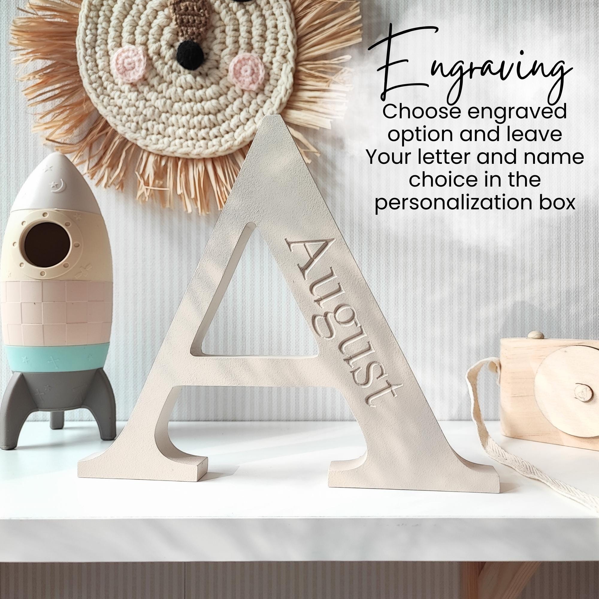 Painted Wood Standing Letter: Custom 3D Initial, Shelf or Desk Decor - Etsy