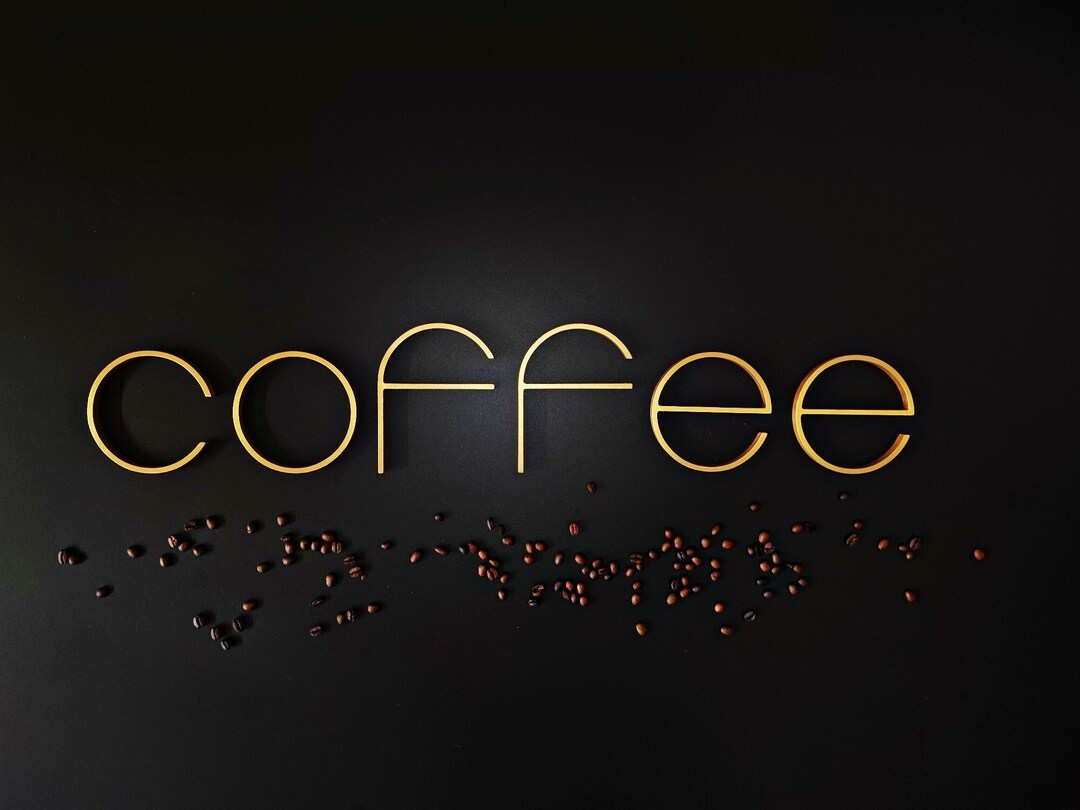 Coffee Sign Minimalist Wall Art, Kitchen Coffee Letters Wall Decor ...