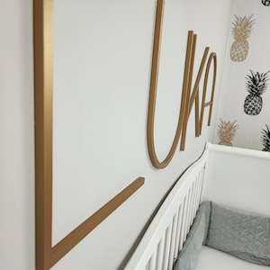Large Wooden Letters for Wall Decor, Modern Gold Wood Letters Bedroom ...