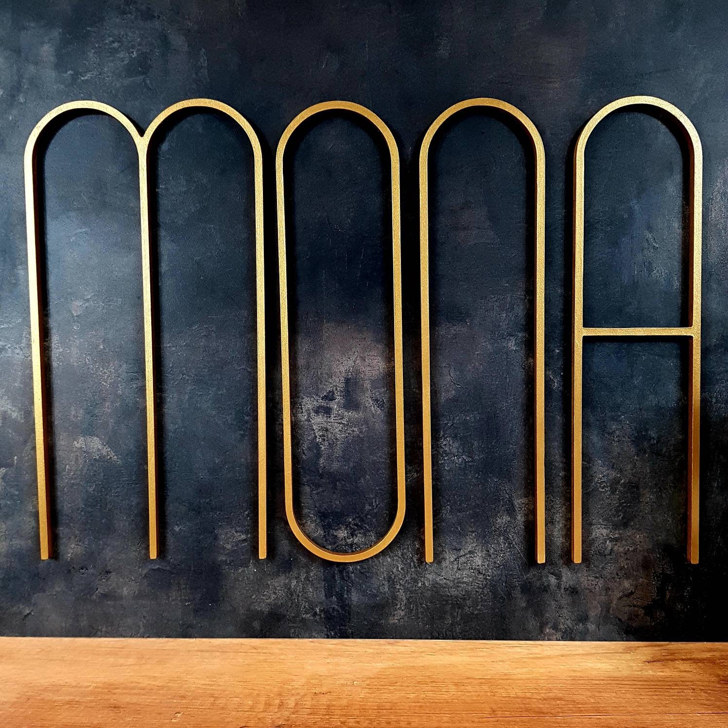 Mid Century Modern Decor Large Wooden Letters for Wall Slim | Etsy