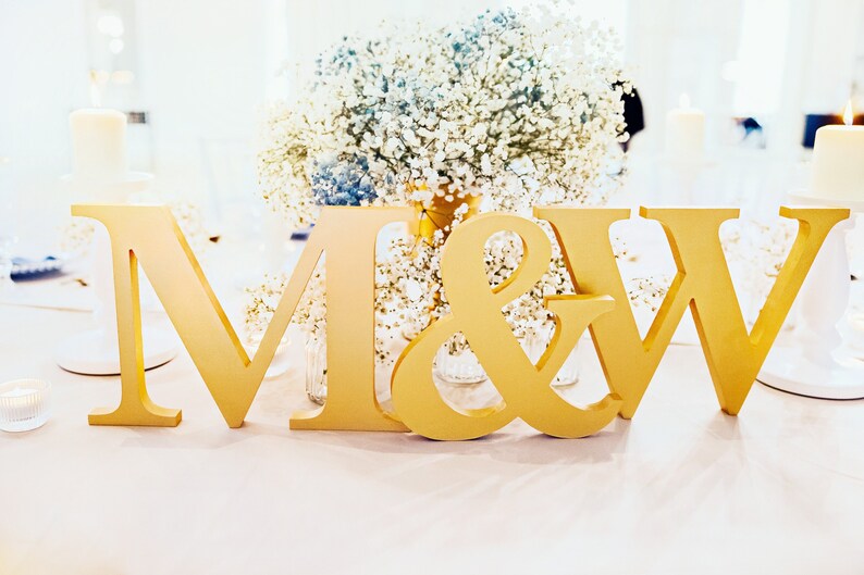 Freestanding Letters Wedding Table Decor Set Wooden Letters - Etsy