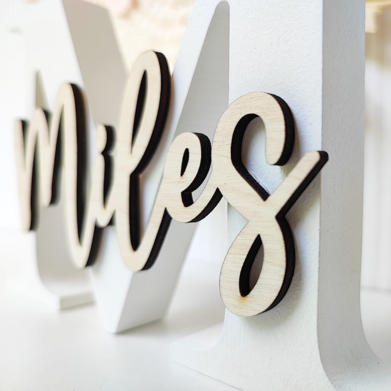 Personalized Standing Wooden Letter With Name, Nursery Shelf Decor ...