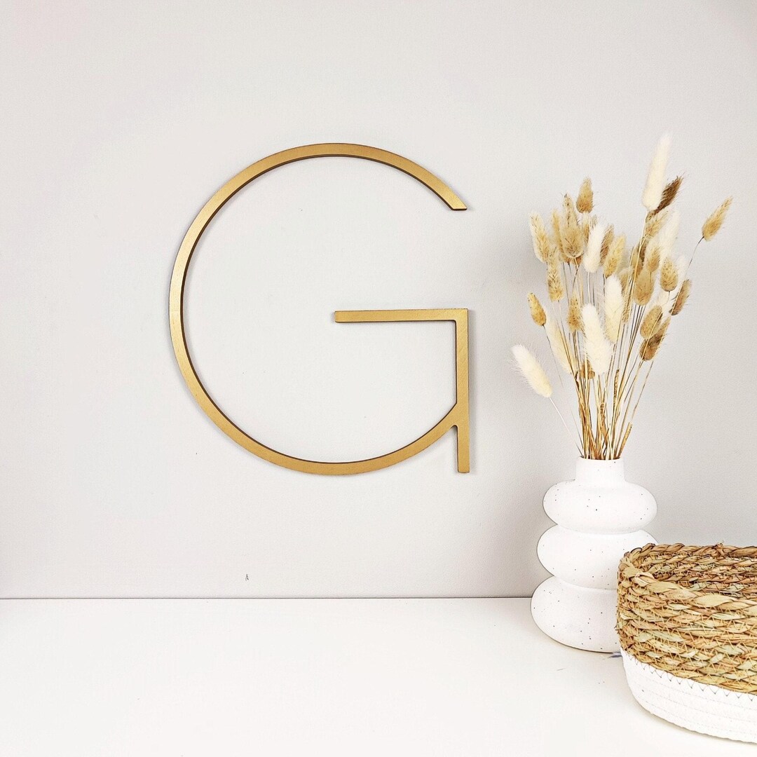 Large Wooden Letters for Wall Decor, Modern Gold Wood Letters Bedroom ...