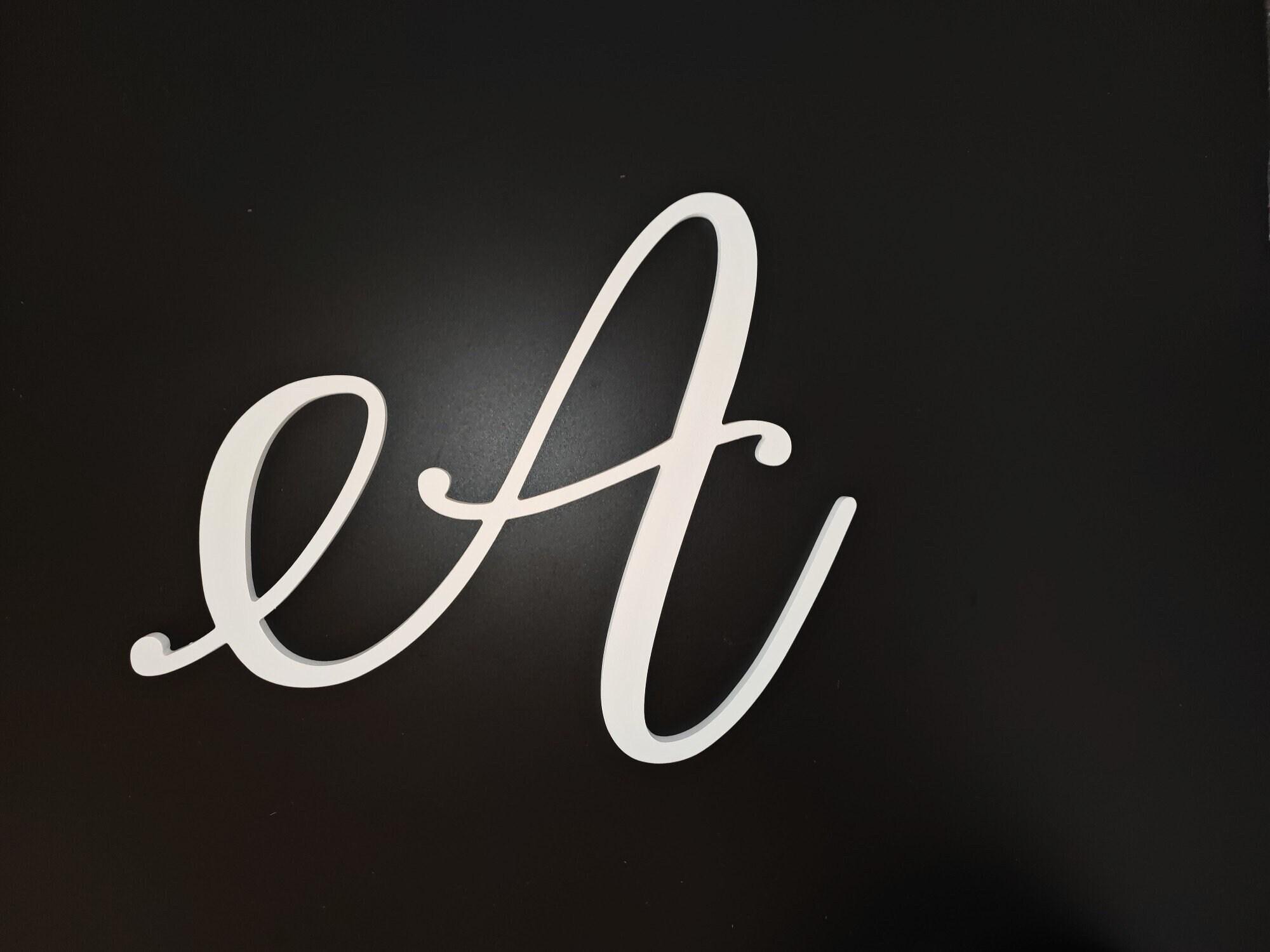 Custom Script Initial Letter for Wall - Wooden Decorative Monogram ...