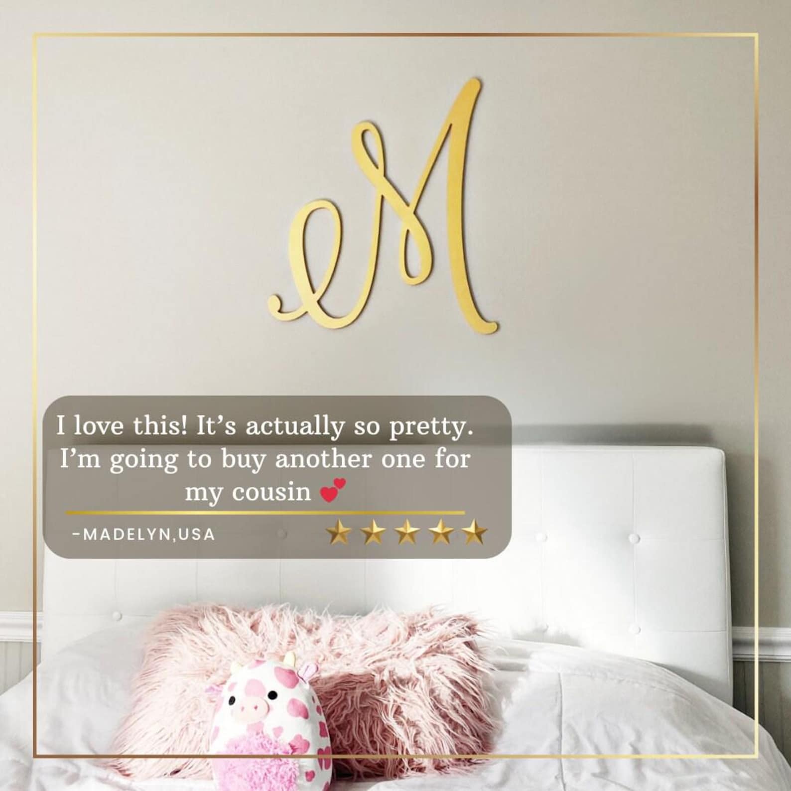 Custom Script Initial Letter for Wall - Wooden Decorative Monogram ...