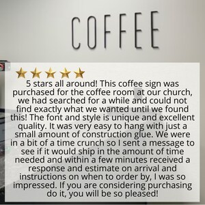 Made to Order Coffee Sign Trendy Wall Art, Modern Letters Kitchen Wall ...