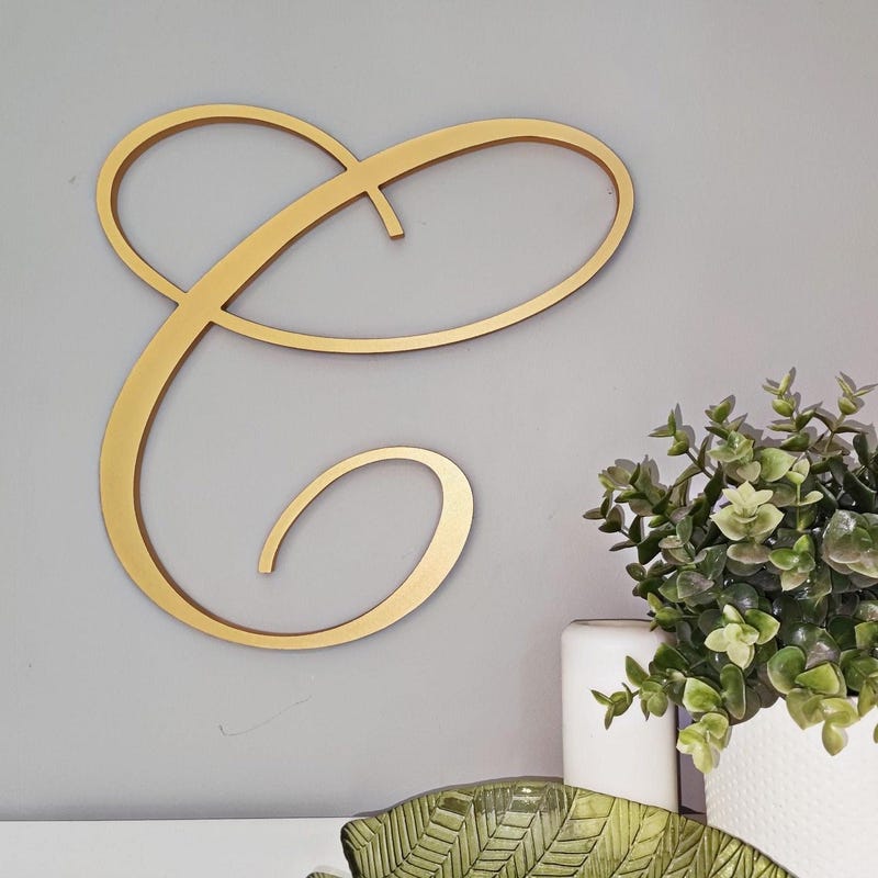 Script Letter C Wall Art - Etsy
